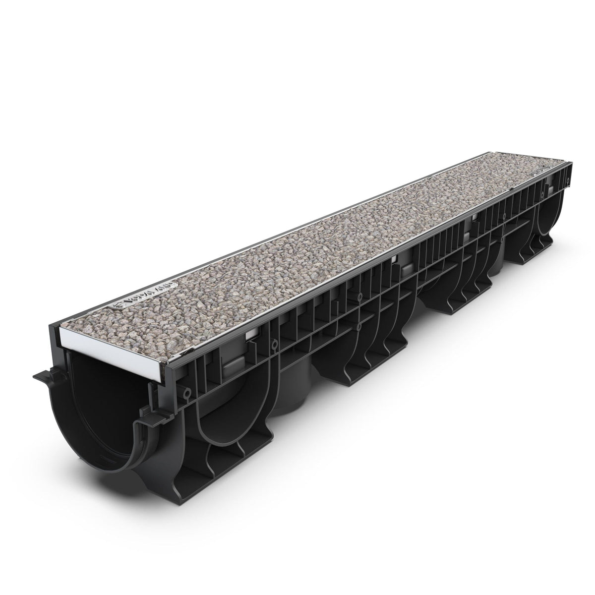 4" Plastic trench drain (BASE 100P-HE), gravel grate (light), A Class buy in Canada | Vodaland ...