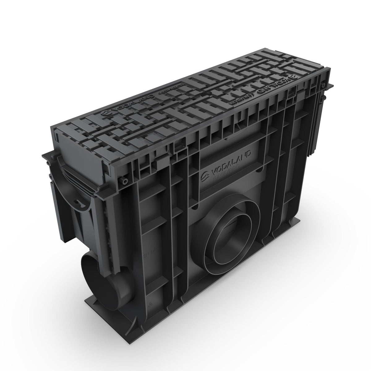 4" Plastic inline high-edge sand trap (BASE 100P-HE), plastic grate ADA ...