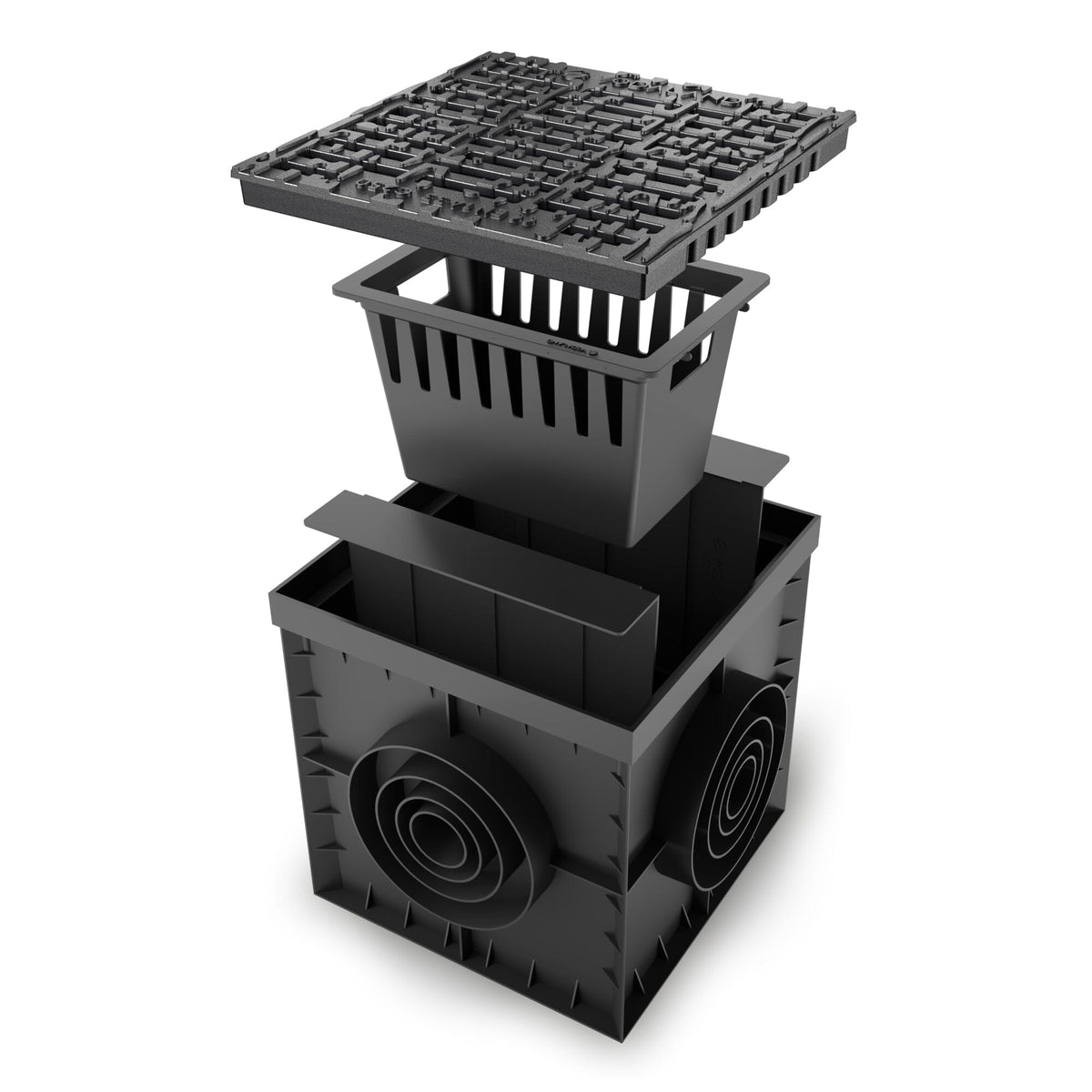 12x12 Plastic catch basin (BASE 300-CBP), ductile cast iron grate, C ...