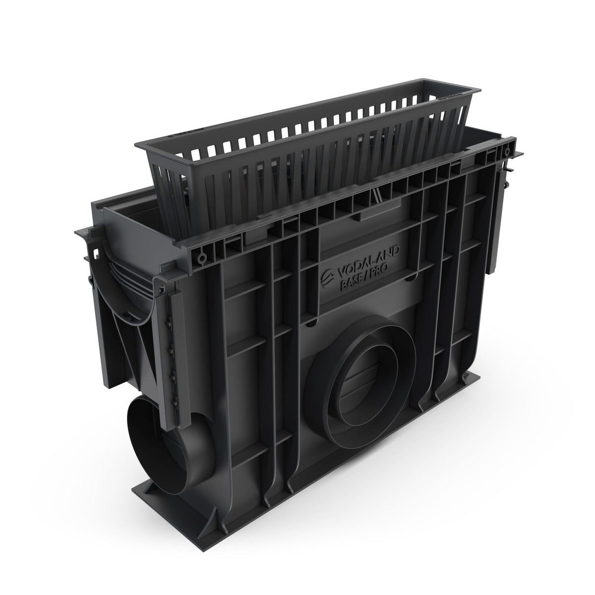 4" Plastic inline high-edge sand trap (BASE 100P-HE), stainless square ...