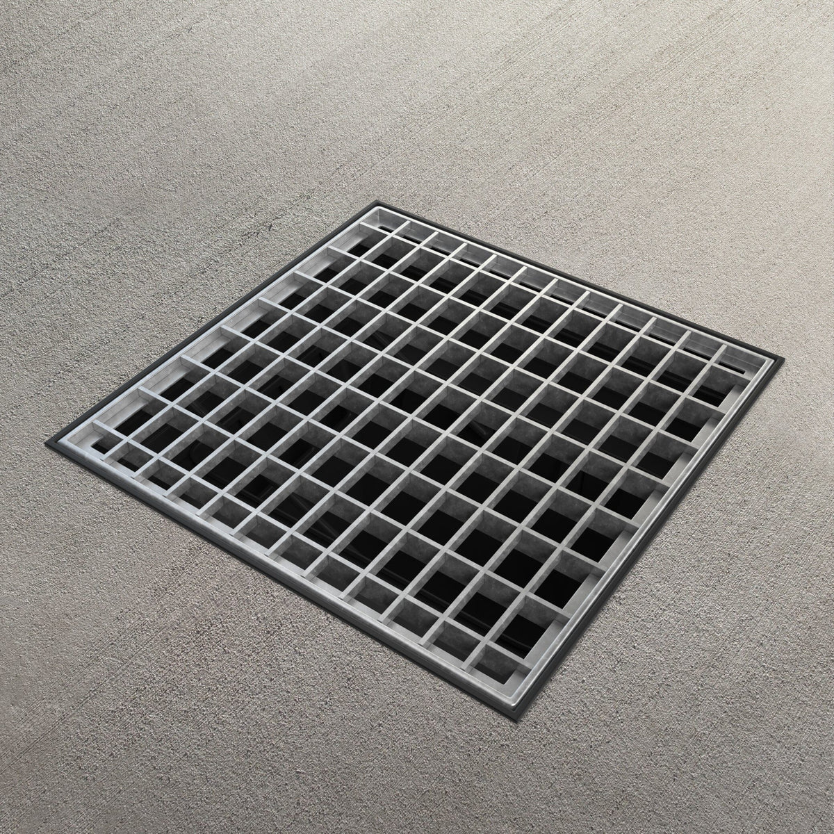 12x12 Plastic catch basin (BASE 300-CBP), galvanized steel grate, A ...